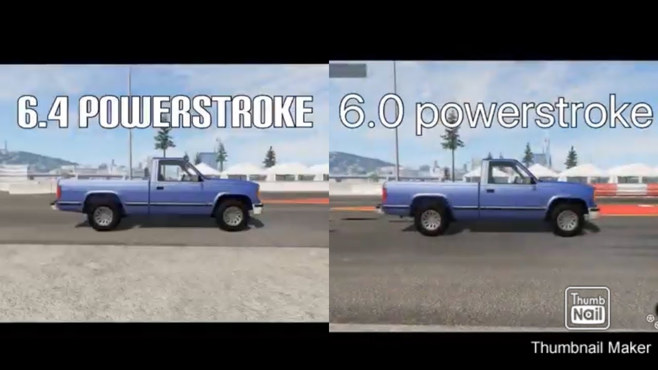 6.4 powerstroke sound vs 6.0 powerstroke sound beamng drive injoy - YouTube