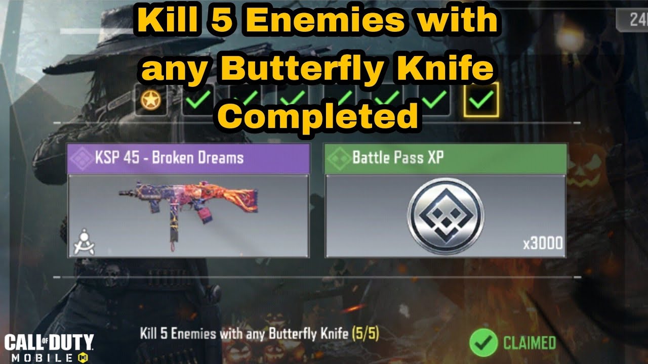 How to Kill 5 Enemies with any Butterfly Knife Cod Mobile - YouTube