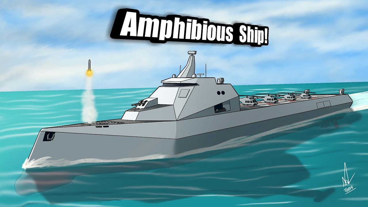 Modern Warships:Drawing Amphibious Ship Concept - YouTube