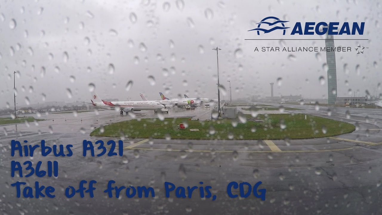 Take Off from Paris, Aegean Airlines flight A3611 to Athens, Airbus ...