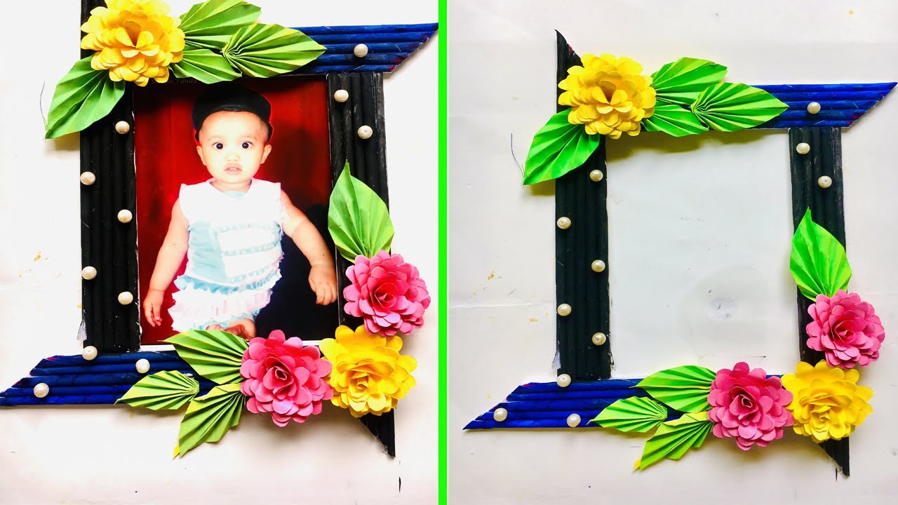 DIY photo frame making easy/unique photo frame making at home/cardboard ...