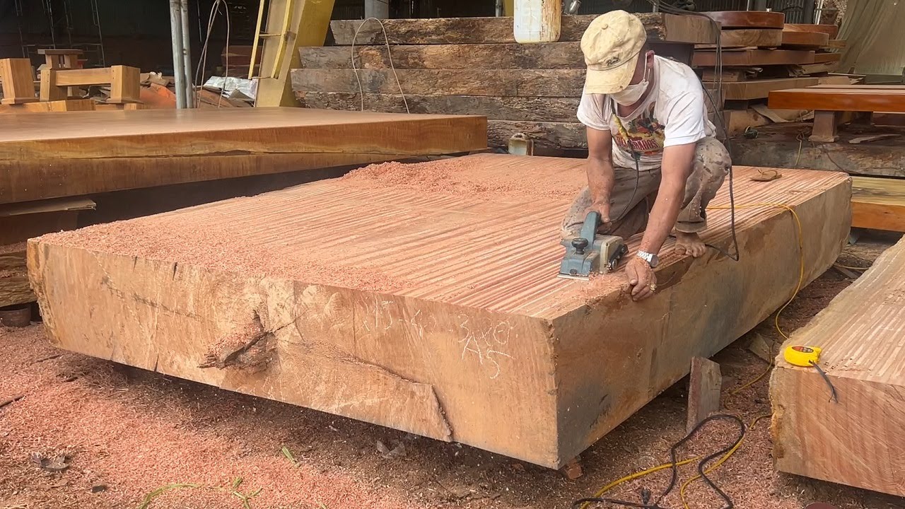 Make The MOST AMAZING Giant Dining Table From A Giant Tree - YouTube