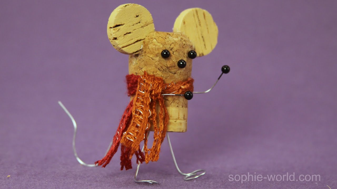 How to Make a Champagne Cork Mouse | Sophie's World - YouTube