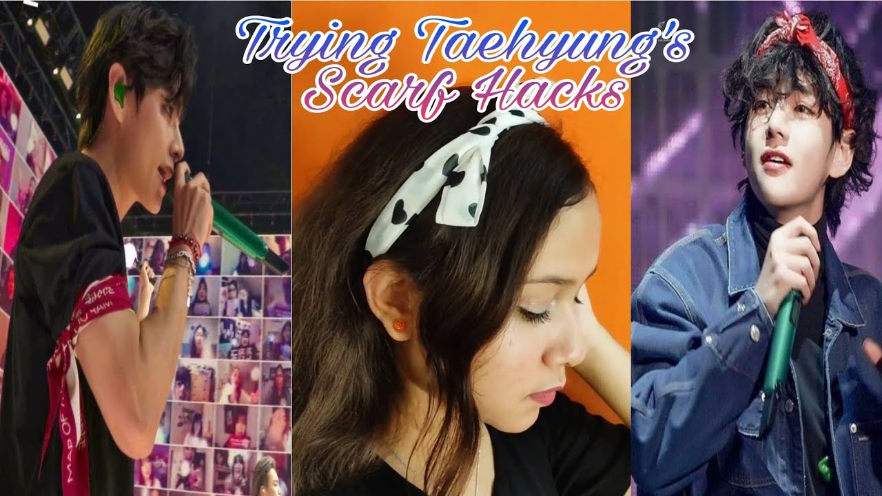 Trying( BTS V )Taehyung's Scarf Hacks || SAIMA & SAMIA's Vlogs - YouTube