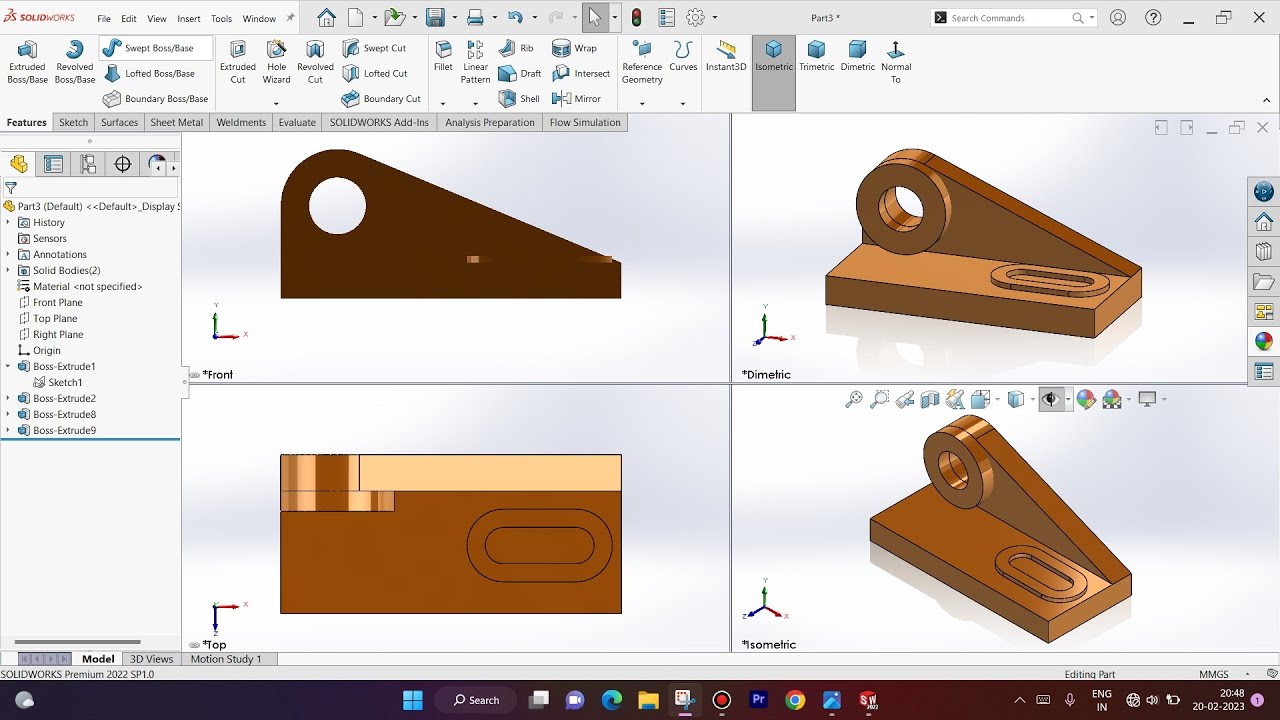 BASIC OR ADVANCED PART MODELING IN SOLIDWORKS 2022 - YouTube