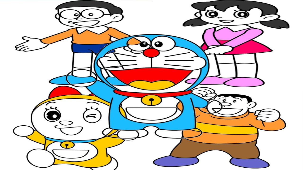 Belajar Mewarnai Kartun|Doraemon dan Kawan Kawanya - YouTube