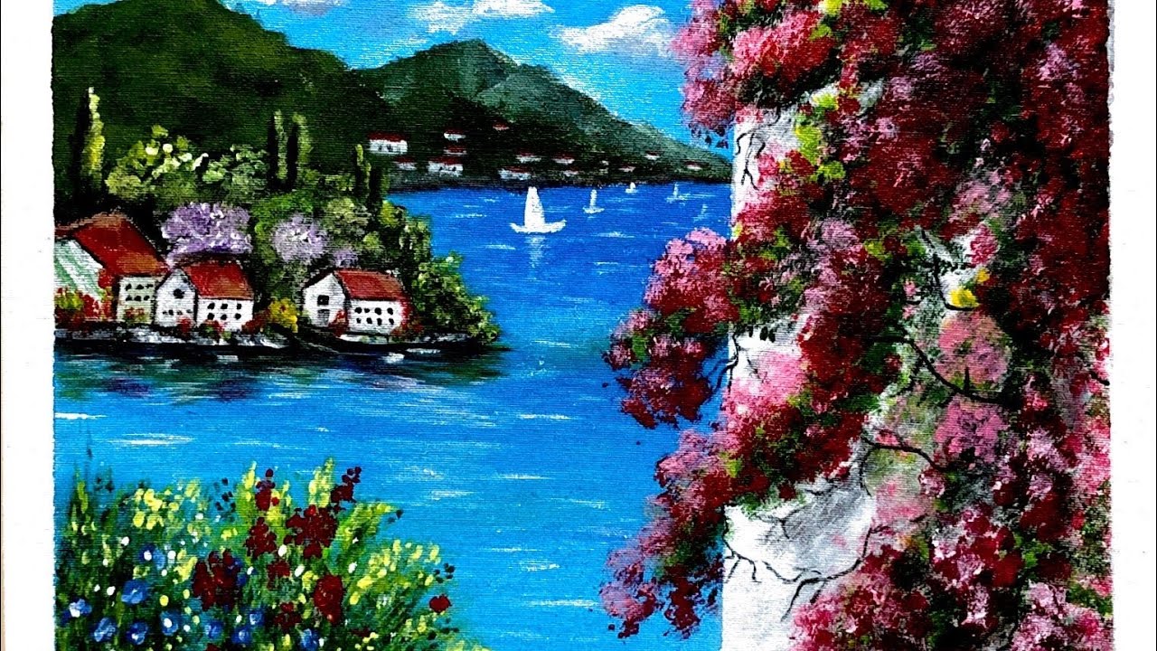 “Mediterranean seascape” acrylic painting - YouTube
