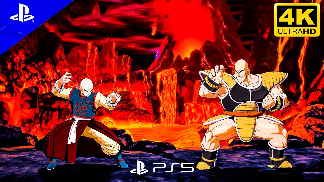 Dragon Ball Fighterz Gameplay | Tien & Krillin vs Nappa & Master Roshi ...