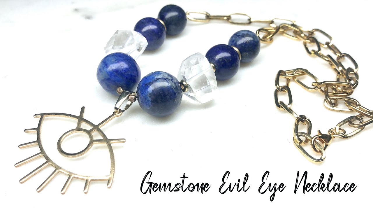 Gemstone Evil Eye Necklace Tutorial 🧿 - YouTube