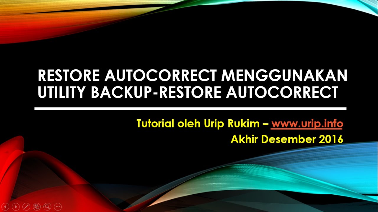 Restore autocorrect menggunakan utility backup restore autocorrect - YouTube