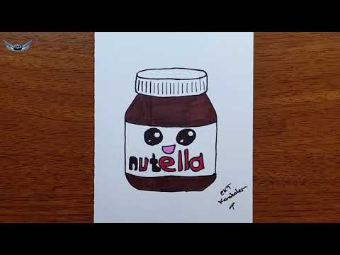 nutella çizimi - güzel, tatlı, şirin, sevimli, kolay çizimler