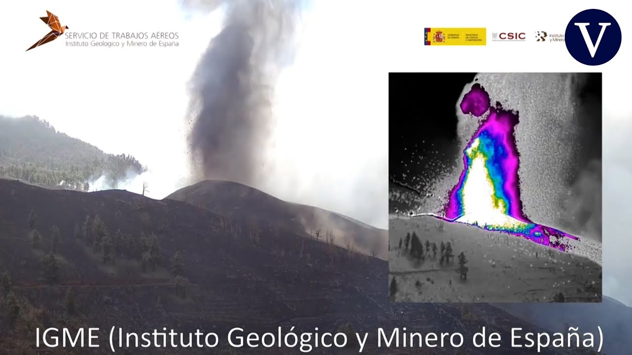 El contraste térmico en la erupción de La Palma, a vista de dron - YouTube