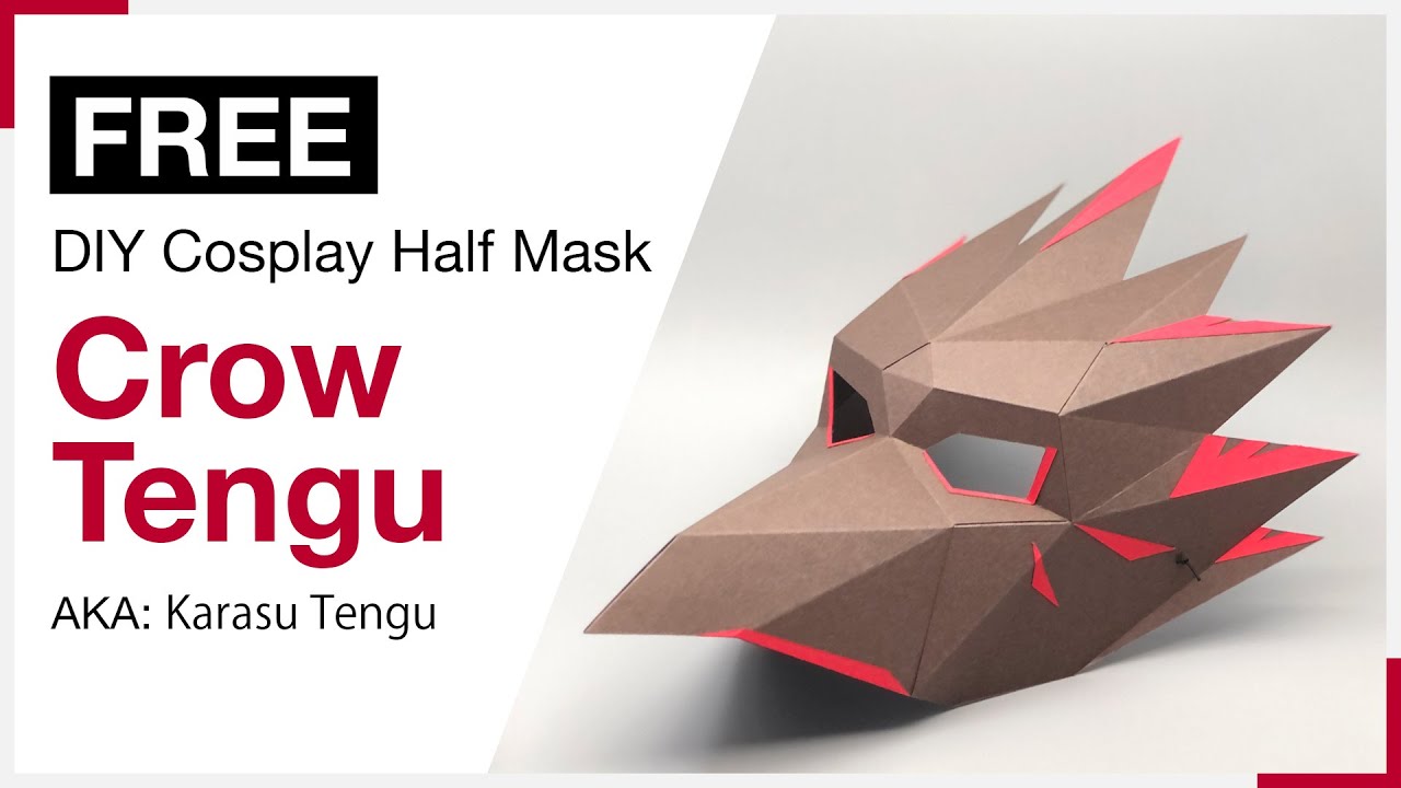 How to Make a Crow Tengu Half Mask | Karasu Tengu | Free Templates ...