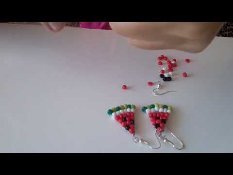 Karpuz dilimli küpe yapımı #diy #earrings #dilim