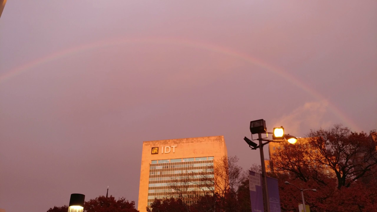 NOVEMBER 24th 2019 MASSIVE RAINBOW OVER IDT BUILDING NEWARK NJ - YouTube