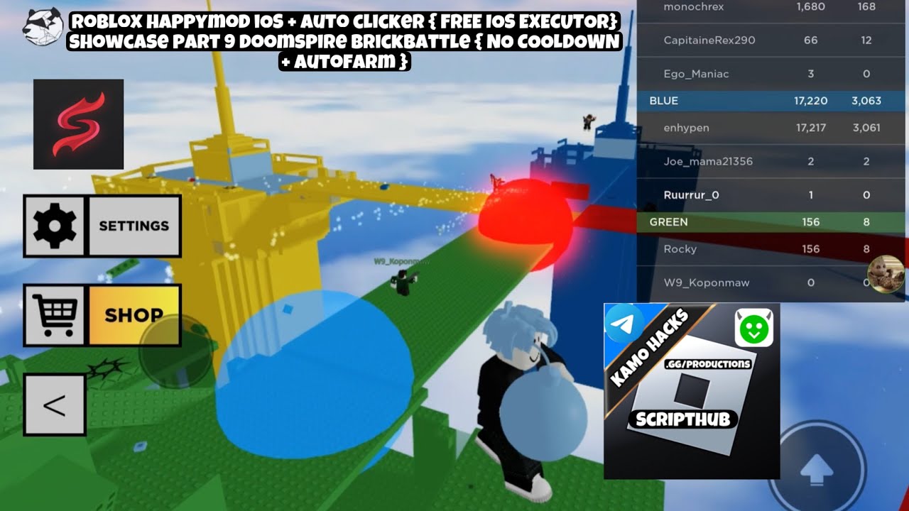 {NEW-OP} ROBLOX HAPPYMOD IOS + AUTOCLICKER SHOWCASE Doomspire battle ...