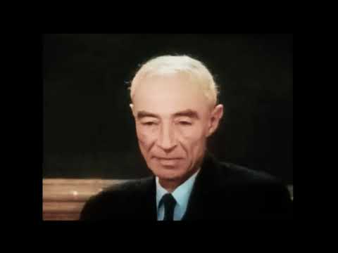 J. Robert Oppenheimer talks about the atomic bomb - Interview 4k Colorized (1965)