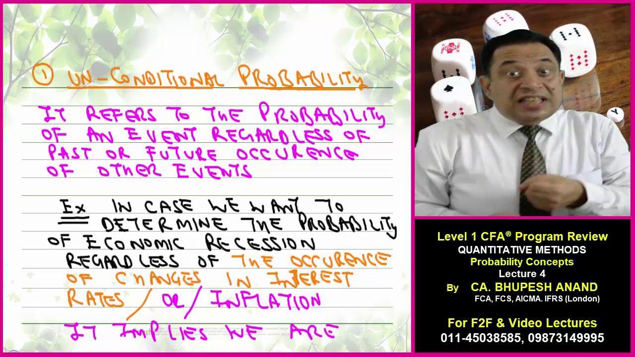 CFA® LEVEL 1 || Quantitative Methods || Probability Concepts Video 4 - YouTube