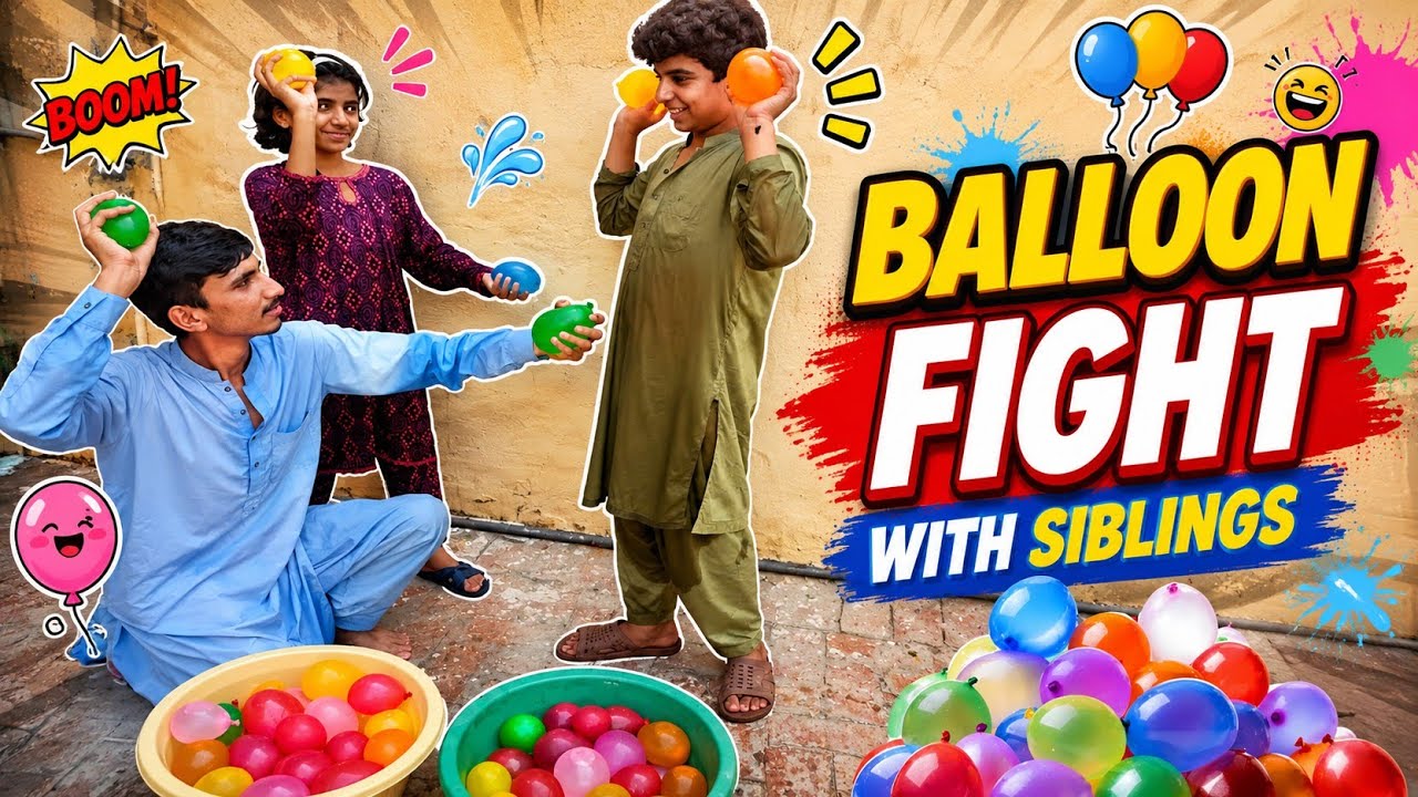 Biggest water balloon fight 🤩|| Balloon challenge || Umer game har gaya ...