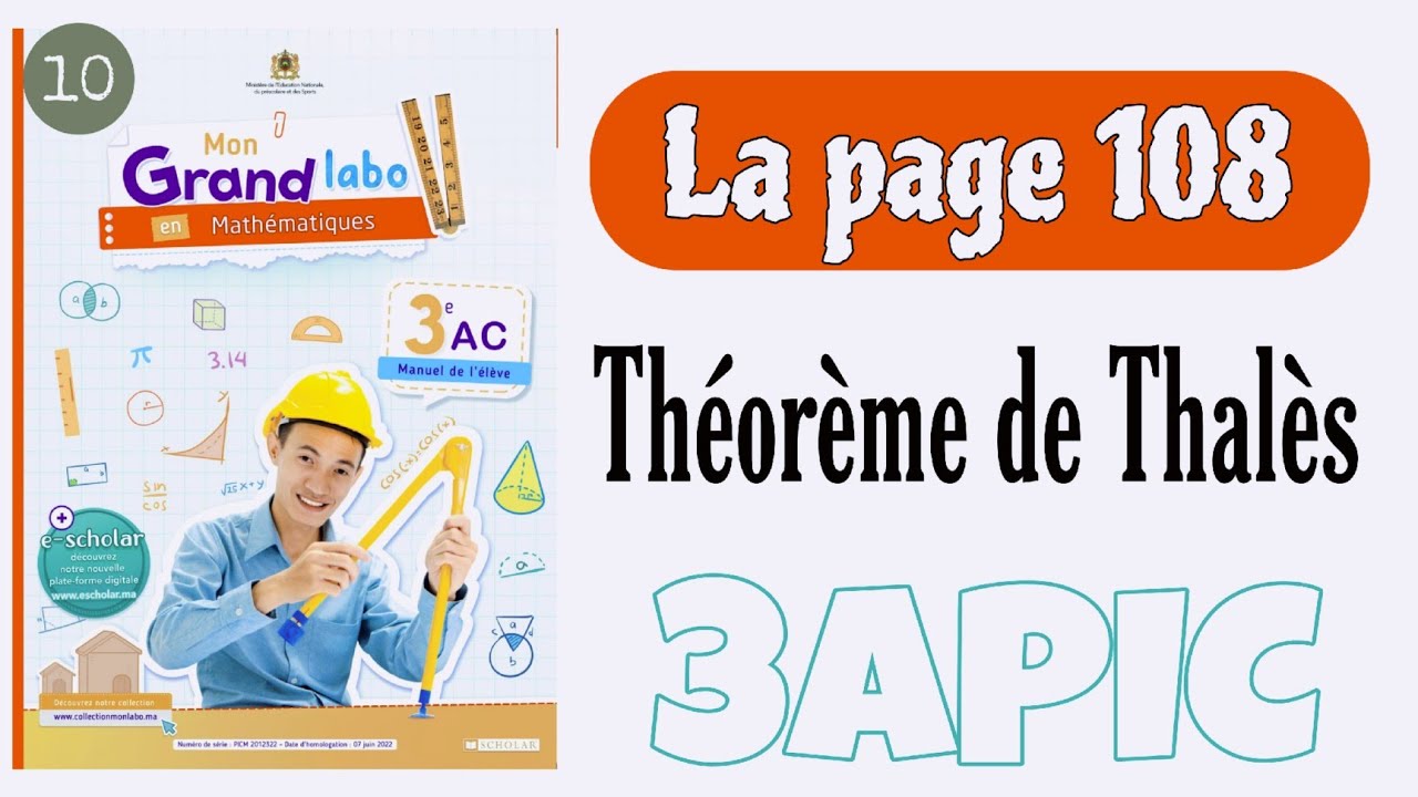 Mon Grand Labo En Mathématiques 3AC Page 108, Théorème de Thalès ...