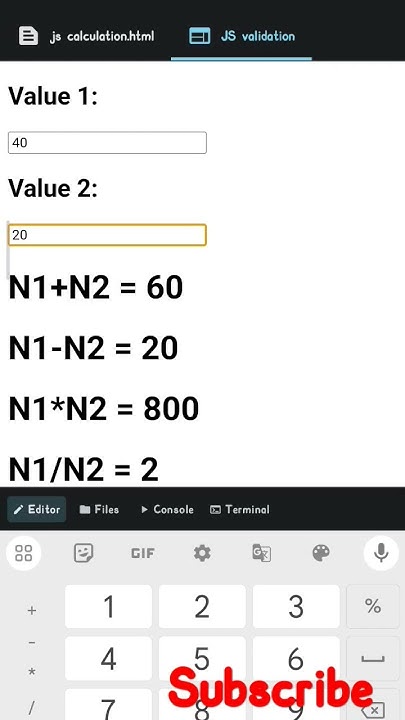 Javascript validation easy calculatio practical model practical olevel #htmlcss # #htmleditor # ...