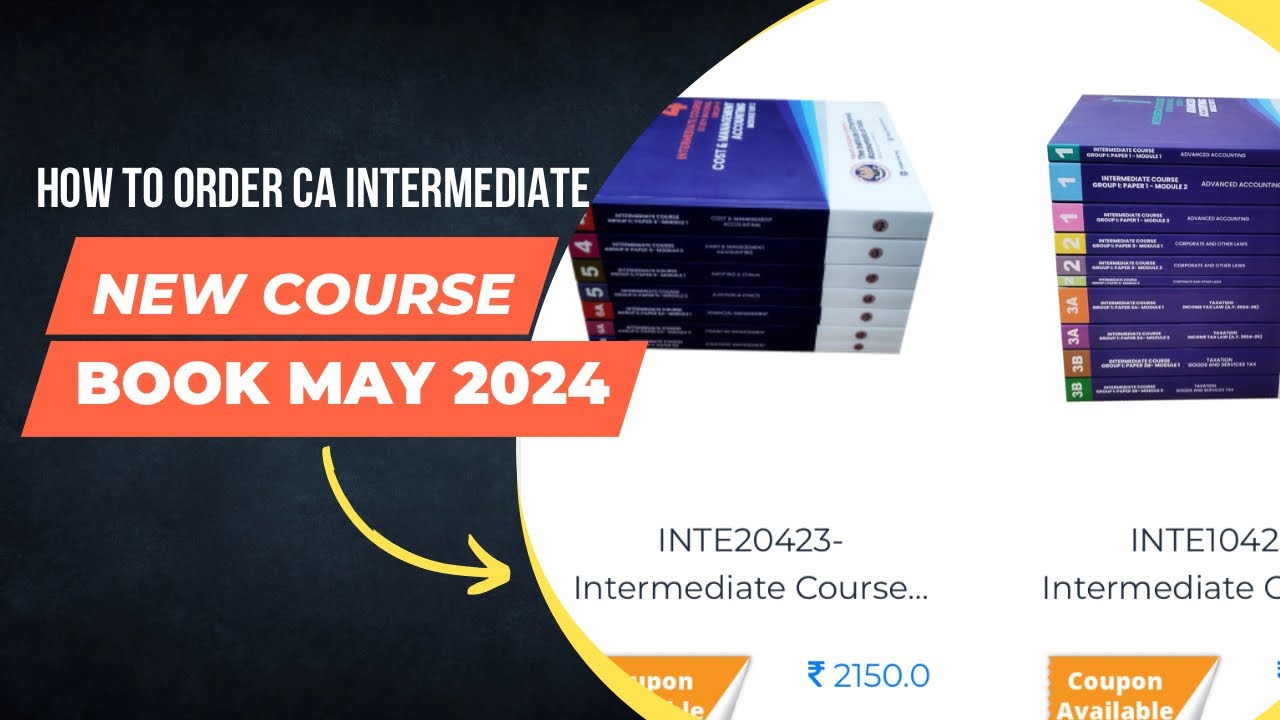 How to Order CA Intermediate New course Book May 2024 & November 2024 ...
