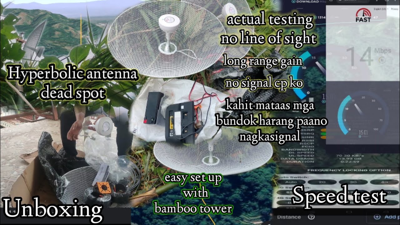 HYPERBOLIC ANTENNA UNBOXING//SET UP AND TESTING DEAD SPOT AREA//MALAKAS ...