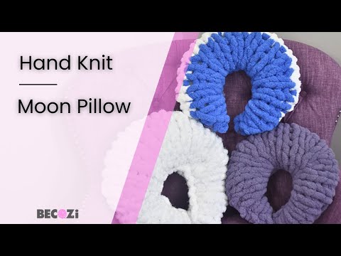 HAND KNIT A CHUNKY MOON PILLOW - YouTube