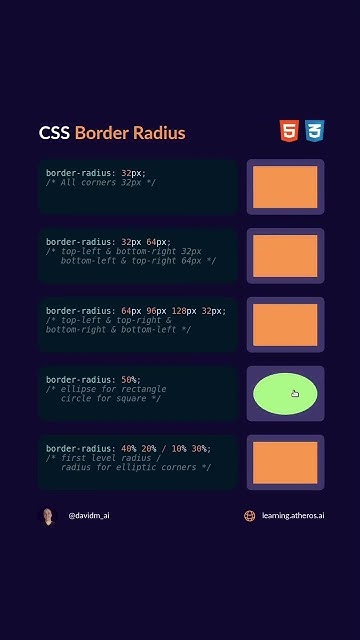 Border Radius 🧑‍💻🚀css Htmlcss Coding Css3 Html Webdesign Webdevelopment Frontend 