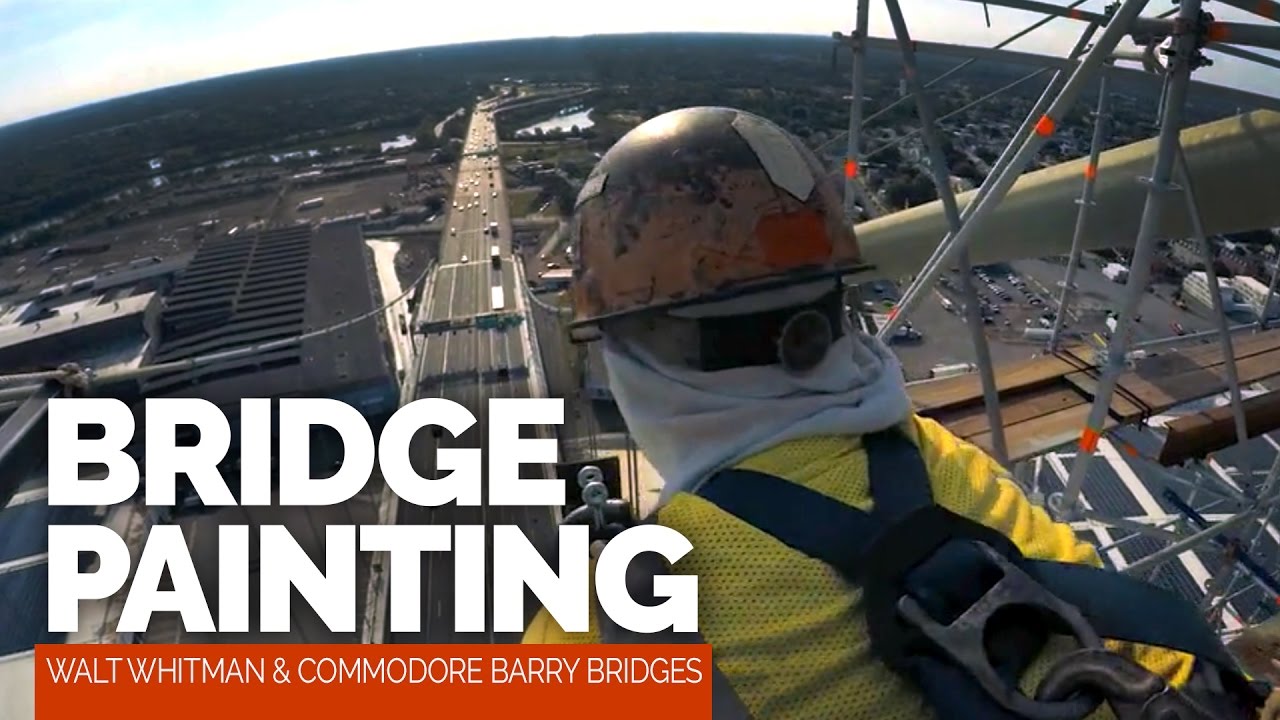 Walt Whitman & Commodore Barry Bridge Painting Projects - YouTube