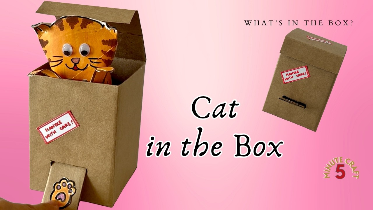 DIY Cat in the Box | Surprise in a Box | 5-minute paper craft - YouTube