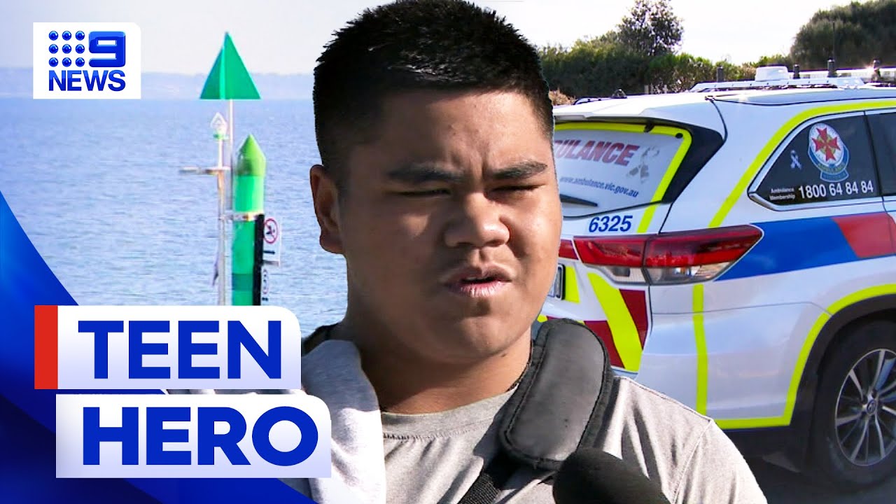 Boy hailed hero after saving life of struggling swimmer | 9 News ...