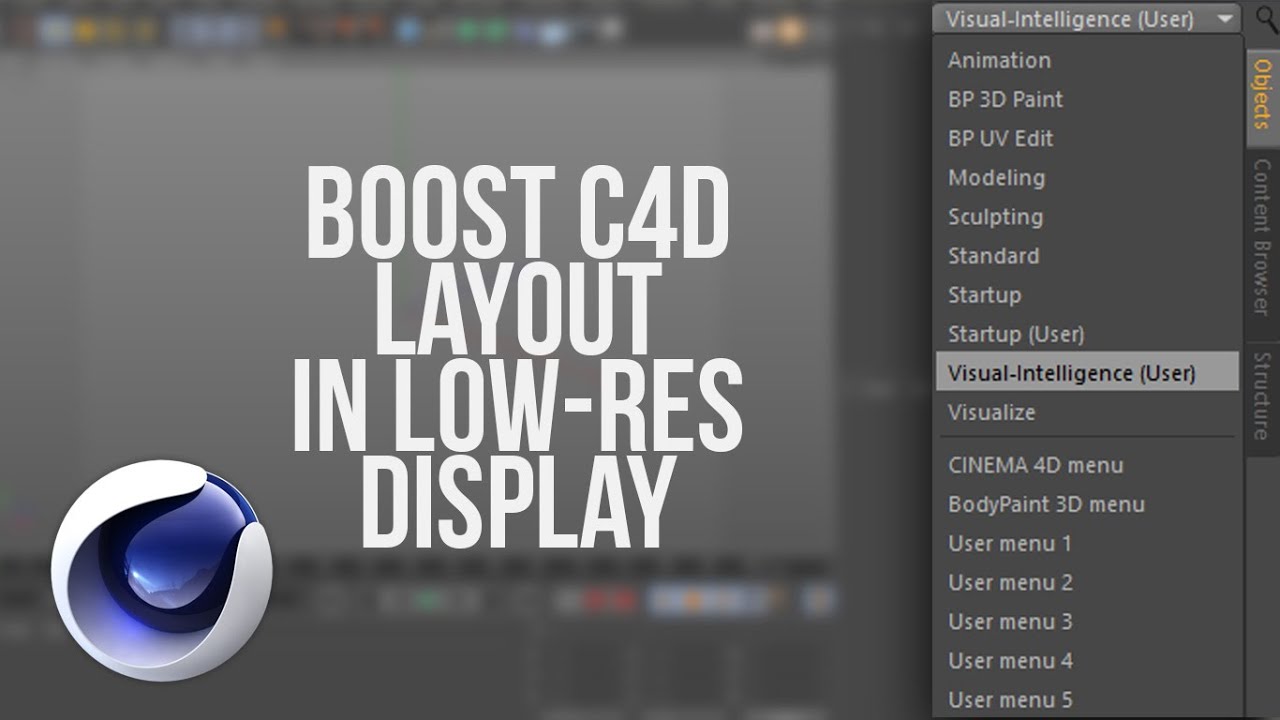 Optimize Cinema 4D Layout on Low Res Display | Cinema 4D Quick Tip ...