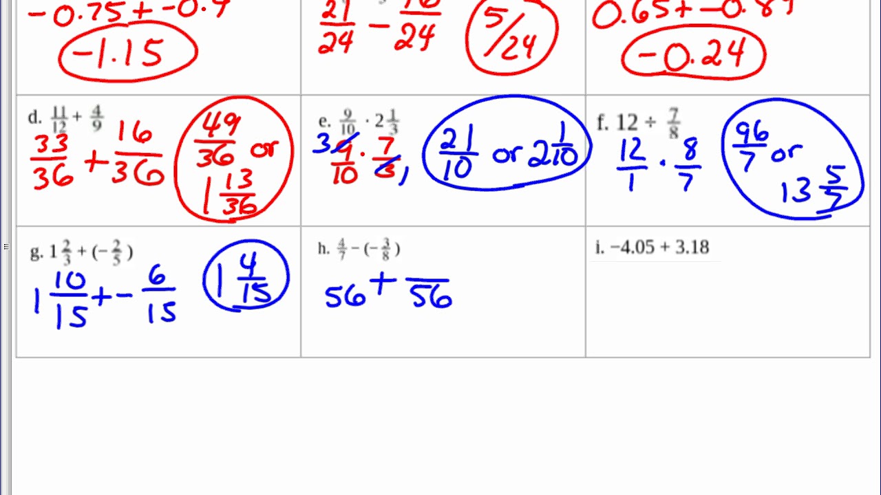 8th Grade 1 2 1 Homework Answers - YouTube