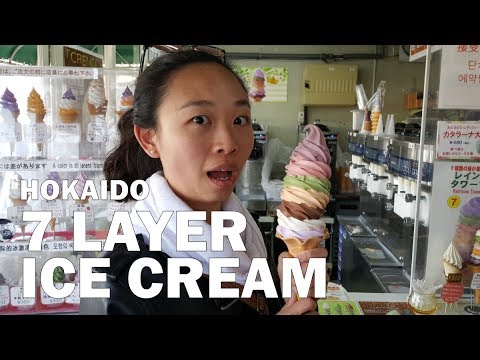 Amazing 7 Layer Ice Cream | Hokkaido Japan - YouTube