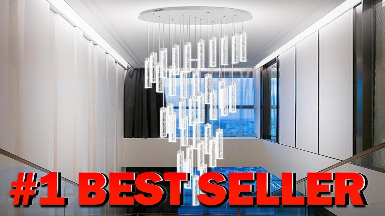 200'' Long Crystal Column Chandelier Silver 36 Lights Extra Large ...