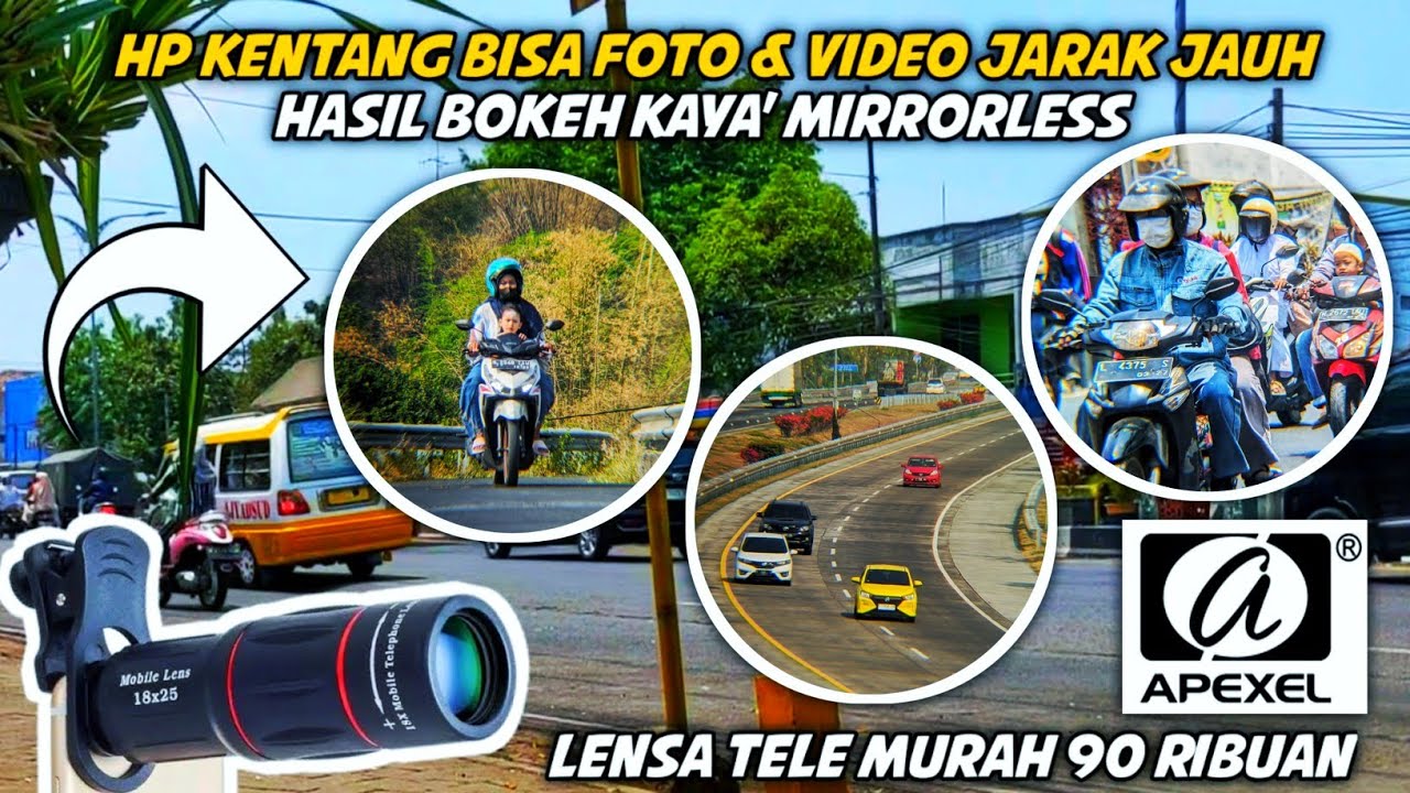 BISA FOTO & VIDEO JARAK JAUH ‼️ Review Lensa Apexel 18x25 Zoom + Gcam ...