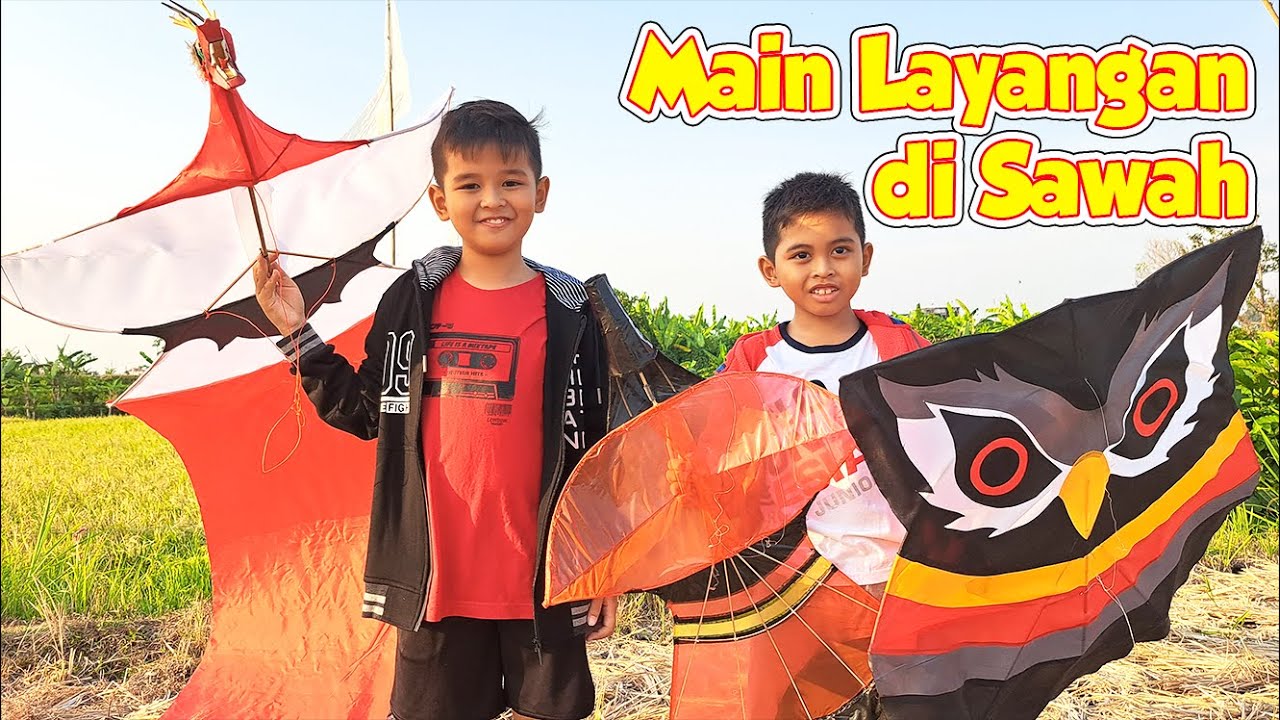 MAIN LAYANGAN DI SAWAH SUNGGUH INDAH TAPI LAYANGAN GAGAL TERBANG - YouTube