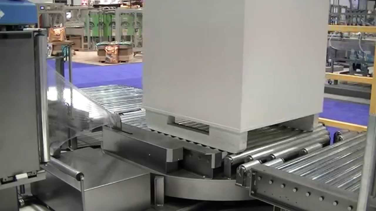 Cousins Packaging 3300 CTA automatic stretch wrapper - YouTube