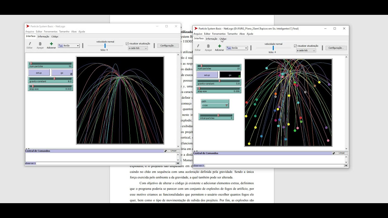 Modificação de "Particle System Basic" - NetLogo - YouTube