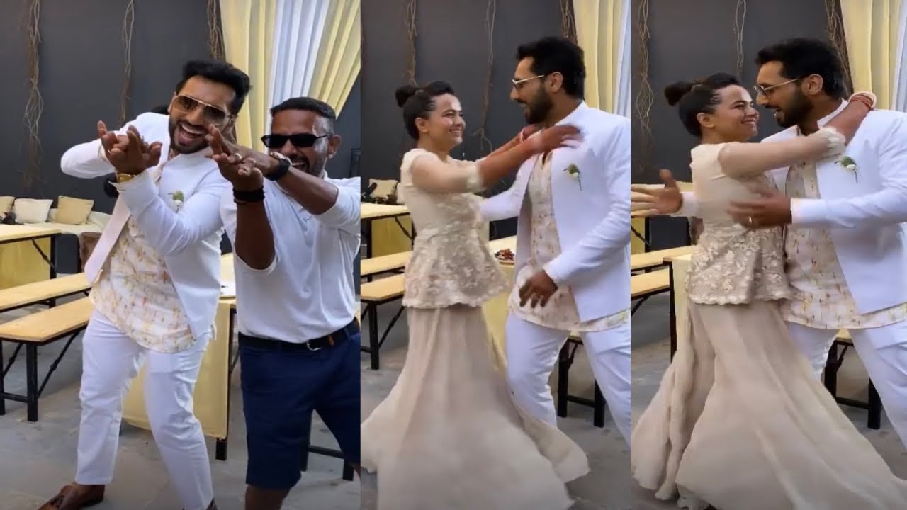 Punit Pathak Wedding Reception Dace With Wife Nidhi Moony And Best Friend Dharmesh - YouTube
