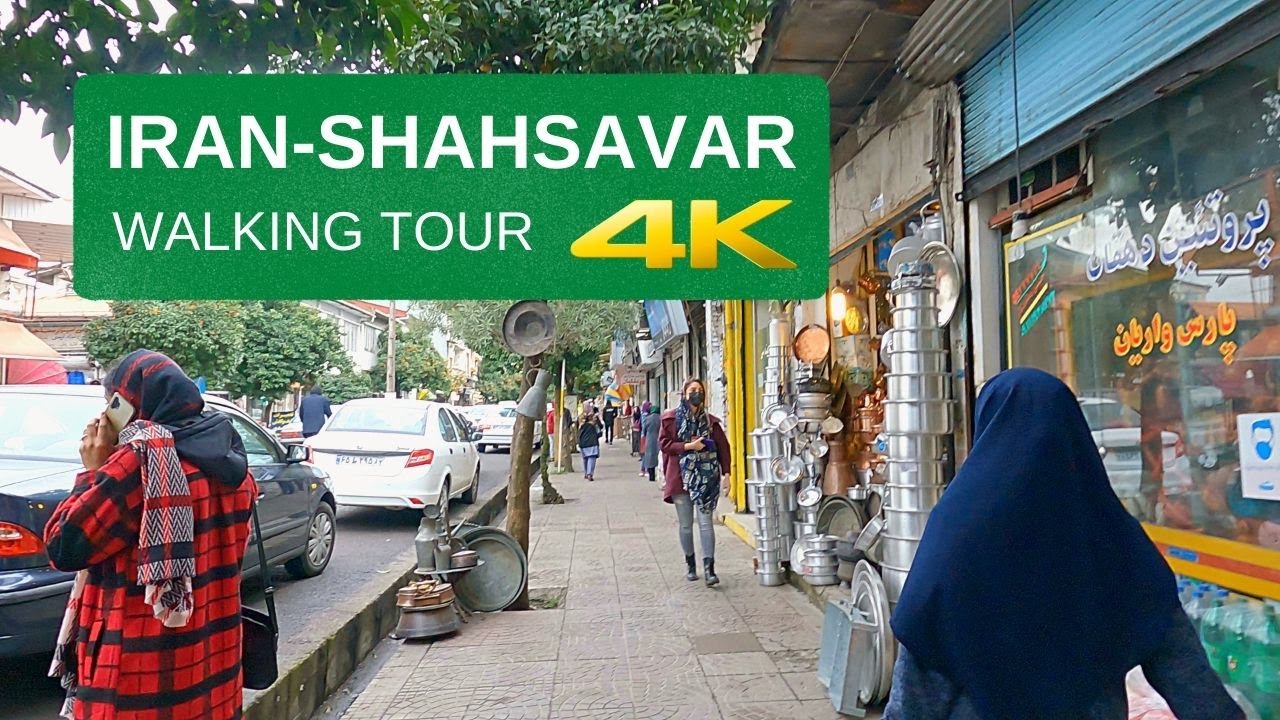 Iran, Shahsavar city walking tour north of Iran, Tonekabon city walking ...