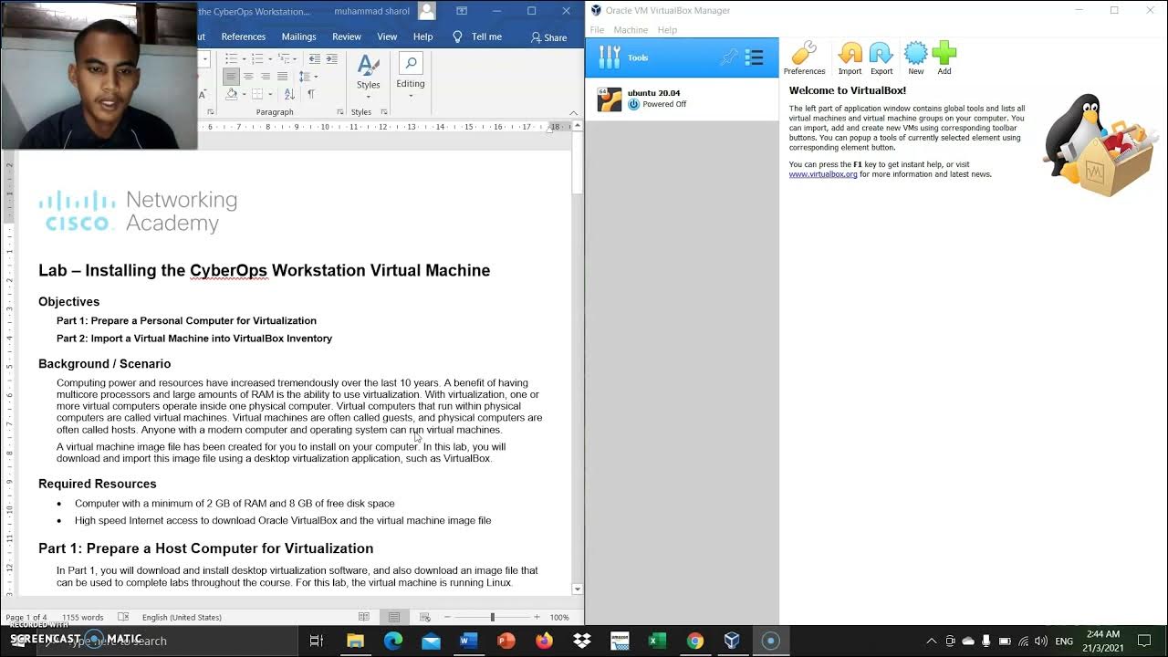 Lab – Installing the CyberOps Workstation Virtual Machine - YouTube