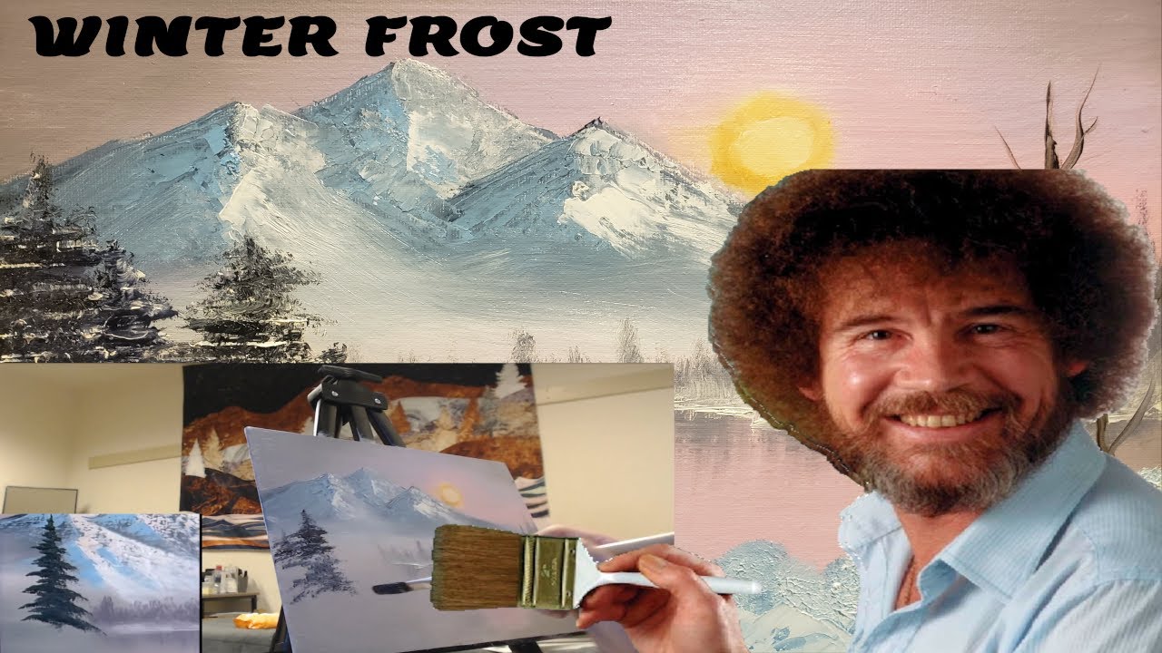 Following a Bob Ross Tutorial | Winter Frost | TIMELAPSE - YouTube