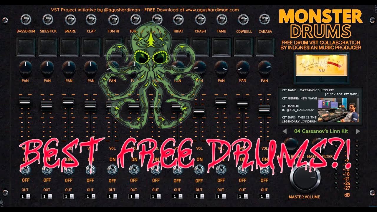 Лучшие бесплатные VST Барабаны? Monster Drum/базовый деткор - YouTube