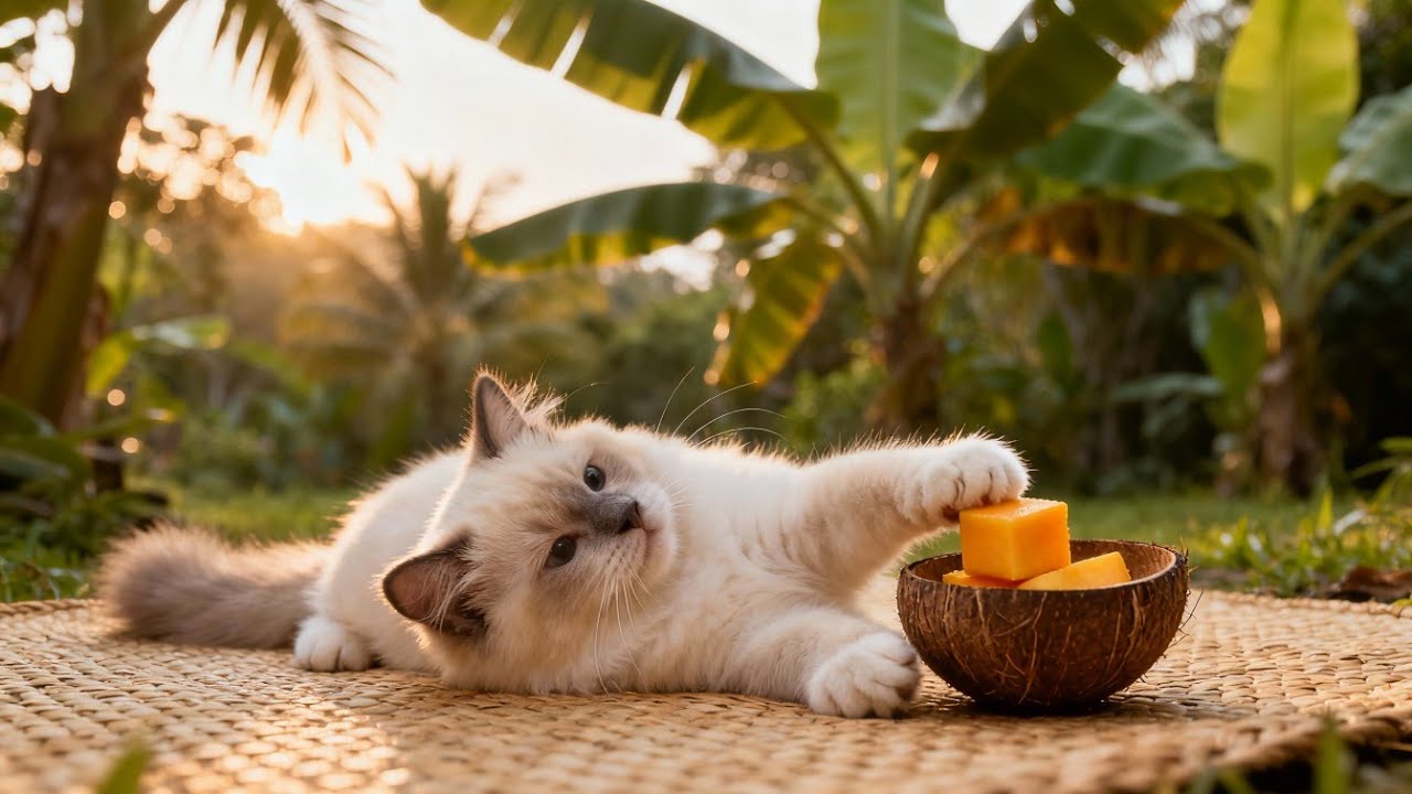 Cute Cats Eating Fruits in Nature 🍓🐱🌿 - YouTube