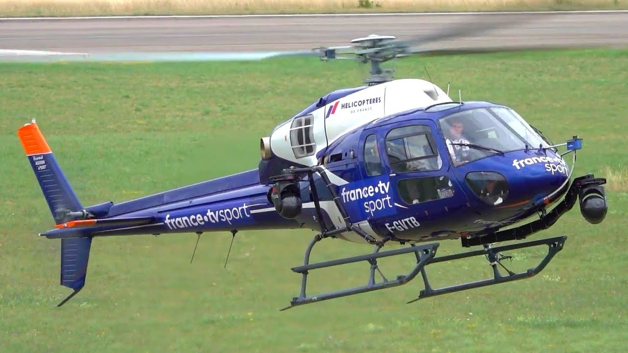 Eurocopter AS355N Ecureuil | Landing at Nancy Essey Airport | TV ...