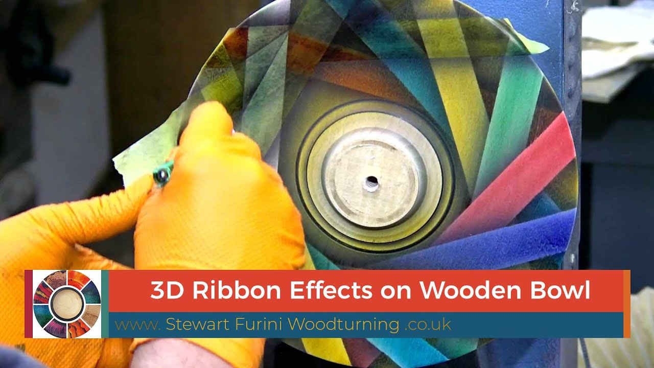 Woodturning - 3d Ribbon Effects on Wide Rimmed Bowl - YouTube