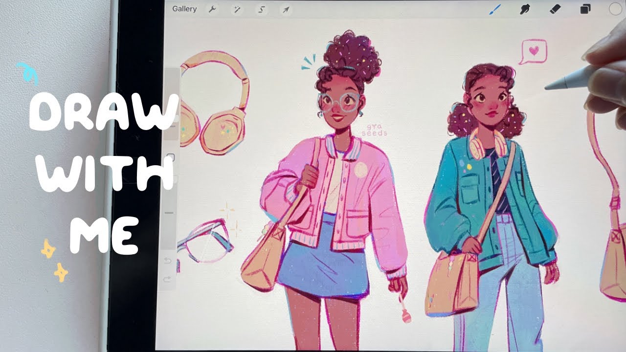 draw with me 🍡 character sheet - YouTube