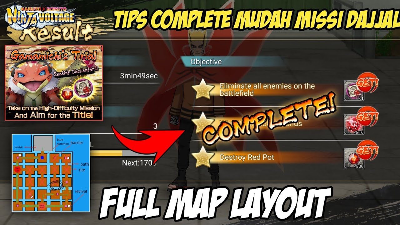 TIPS COMPLETE BINTANG3 MISI GAMAMICHI,FULL MAP - NARUTO X BORUTO NINJA ...